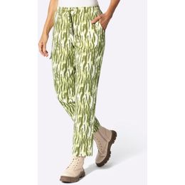 Sweathose Inspirationen, Damen, Gr. 40, Normalgr&ouml;&szlig;en, oliv, schilf, gemustert, 50% Baumwolle, 50% Polyester, gemustert, Hosen Sweathose