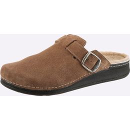Pantoffel MUBB, Herren, Gr. 40, camel, Veloursleder, Schuhe