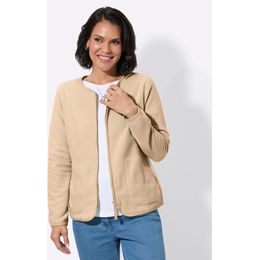 Fleecejacke Casual Looks, Damen, Gr. 40, sand, 100% Polyester, unifarben, Jacken Fleecejacke