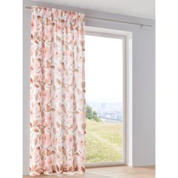 Gardine HEINE HOME Gr. 1, wei&szlig;, ros&eacute;, B:135cm H:145cm, Polyester, Gardinen, Gardine