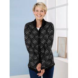 Strickjacke Classic Basics, Damen, Gr. 38, schwarz, ecru, gemustert, 100% Polyacryl, gemustert, mehrfarbig, Strickjacken Strickjacke
