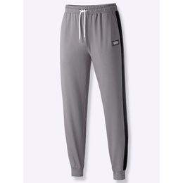 Trainingshose Catamaran, Herren, Gr. 48/50, Normalgr&ouml;&szlig;en, schwarz, mittelblau, 50% Baumwolle, 50% Polyester, gemustert, gestreift, unifarben, Hosen Trainingshose