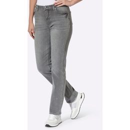Bequeme Jeans Heine, Damen, Gr. 48, Normalgr&ouml;&szlig;en, light grau, denim, 98% Baumwolle, 2% Elasthan, unifarben, lang, Jeans