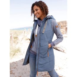 Longweste Casual Looks, Damen, Gr. 36, rauchblau, 100% Polyester, Wattierung:100% Polyester, unifarben, Westen Longweste
