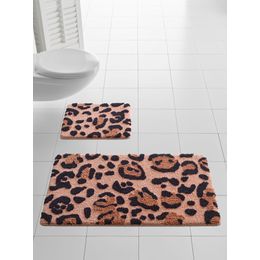 Badematte Gr. 5, braun, schwarz, gemustert, rechteckig (80cm x 150cm ), 1 Stk., Badematten, Badematte