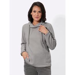 Fleeceshirt Casual Looks "Fleece-Shirt", Damen, Gr. 40, grau, meliert, 100% Polyester, meliert, unifarben, Shirts