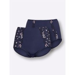 w&auml;schepur Taillenslip W&Auml;SCHEPUR, Damen, Gr. 40, 2 Stk., marine, mauve, marine, 82% Polyamid, 18% Elasthan, Unterhosen Taillenslip