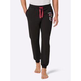 Jogginghose feel good, Herren, Gr. 24/25, Unterbauchgr&ouml;&szlig;en, schwarz, 60% Baumwolle, 40% Polyester, unifarben, Hosen Jogginghose