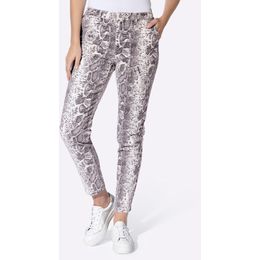 Webhose Heine, Damen, Gr. 38, Normalgr&ouml;&szlig;en, hellgrau, bedruckt, 98% Baumwolle, 2% Elasthan, bedruckt, gemustert, Hosen