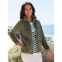 Fleecejacke Casual Looks, Damen, Gr. 36, schilf, 100% Polyester, unifarben, Jacken Fleecejacke
