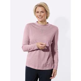 Langarmshirt CLASSIC "Stehkragen-Shirt", Damen, Gr. 42, ros&eacute;, 50% Baumwolle, 50% Modal, unifarben, Shirts Langarmshirt