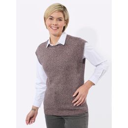 Pullunder Classic Basics "Pullunder", Damen, Gr. 46, marine, papaya, meliert, 50% Baumwolle, 50% Polyacryl, meliert, Pullover Pullunder