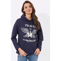 Sweatshirt Inspirationen, Damen, Gr. 40, marine, 100% Baumwolle, bedruckt, gemustert, mehrfarbig, unifarben, Sweatshirts Sweatshirt