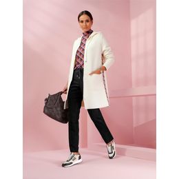 Strickjacke Heine, Damen, Gr. 40, champagner, meliert, 70% Polyamid, 25% Viskose, 5% Polyester, gemustert, kariert, unifarben, Strickjacken Strickjacke