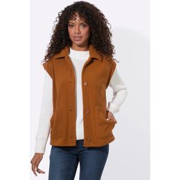 Fleeceweste Casual Looks, Damen, Gr. 42, cognac, 100% Polyester, unifarben, Westen Fleeceweste