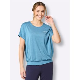 Funktionsshirt Catamaran "Funktions-Shirt", Damen, Gr. 40/42, blau (aqua, meliert), 90% Polyester, 10% Elasthan, meliert, unifarben, Rundhals, Shirts Funktionsshirt