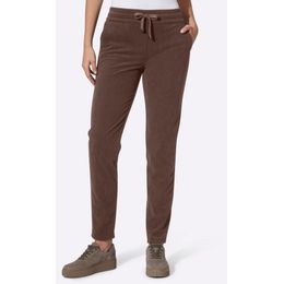 Webhose Heine, Damen, Gr. 50, Normalgr&ouml;&szlig;en, schoko, 100% Polyester, unifarben, Hosen