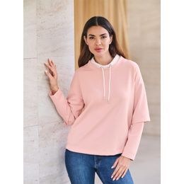 Sweatshirt Heine, Damen, Gr. 40, puder, 50% Modal, 44% Polyester, 6% Elasthan, unifarben, Rundhals, Sweatshirts Sweatshirt