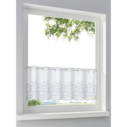Querbehang HEINE HOME Gr. 4, wei&szlig;, grau, B:120cm H:45cm, Polyester, Gardinen