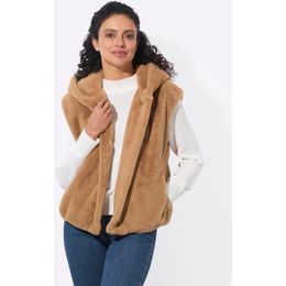 Fellimitatweste Inspirationen, Damen, Gr. 36, camel, 100% Polyester, unifarben, Westen