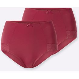 w&auml;schepur Taillenslip W&Auml;SCHEPUR, Damen, Gr. 40, 2 Stk., 2x kirsche, 80% Polyamid, 20% Elasthan, Unterhosen Taillenslip