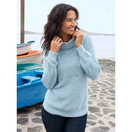 Stehkragenpullover "Stehkragen-Pullover", Damen, Gr. 50, apfel, himmelblau, meliert, 50% Baumwolle, 50% Polyacryl, meliert, Pullover Stehkragenpullover
