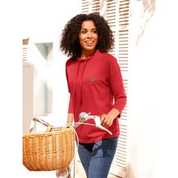 Stehkragenshirt Classic Basics "Stehkragen-Shirt", Damen, Gr. 42, rot, 100% Baumwolle, unifarben, Shirts Stehkragenshirt