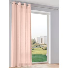 Gardine HEINE HOME Gr. 1, lachs, B:140cm H:145cm, Polyester, Gardinen, Gardine