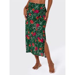 Sommerkleid feel good "Rock", Damen, Gr. 36/38, Normalgr&ouml;&szlig;en, schwarz, apfel, bedruckt, 95% Viskose, 5% Elasthan, gemustert, mehrfarbig, knielang, Kleider Sommerkleid
