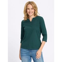 3/4-Arm-Shirt Classic Basics "3/4-Arm-Shirt", Damen, Gr. 38, petrol, 100% Baumwolle, unifarben, Rundhals, Shirts 3/4-Arm-Shirt