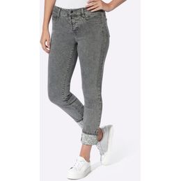 5-Pocket-Jeans Heine, Damen, Gr. 34, Normalgr&ouml;&szlig;en, light grau, denim, 98% Baumwolle, 2% Elasthan, unifarben, lang, Jeans 5-Pocket-Jeans