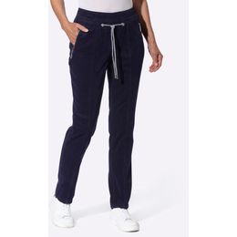 Cordhose Casual Looks, Damen, Gr. 19, Kurzgr&ouml;&szlig;en, marine, 98% Baumwolle, 2% Elasthan, unifarben, Hosen Cordhose
