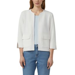 Sweatjacke s.Oliver, Damen, Gr. 46, wei&szlig;, Sweatware, Obermaterial: 47% Modal, 41% Polyester, 12% Elasthan, unifarben, normal h&uuml;ftlang, Rundhals, Sweatjacken Sweatjacke, Kurze Sweatjacke ohne Verschluss