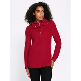 Troyer Classic Basics "Troyer-Pullover", Damen, Gr. 38, rot, 100% Polyacryl, unifarben, Pullover Troyer