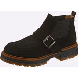 Stiefelette Heine, Damen, Gr. 35, schwarz, Leder, Rindsleder, Veloursleder, Schuhe Stiefelette