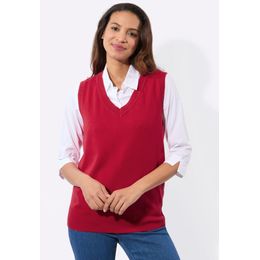 Pullunder Casual Looks "Pullunder", Damen, Gr. 50, rot, 100% Baumwolle, unifarben, Pullover Pullunder