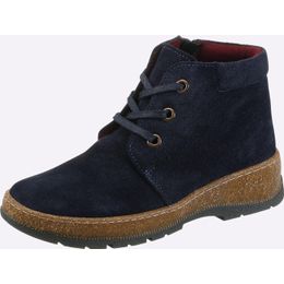 Stiefelette Heine, Damen, Gr. 36, marine, Leder, Rindsleder, Veloursleder, Schuhe Stiefelette