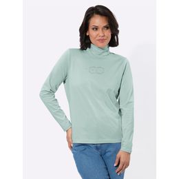 Rollkragenshirt Casual Looks "Rollkragen-Shirt", Damen, Gr. 44, kalkmint, 95% Baumwolle, 5% Elasthan, unifarben, Shirts