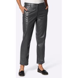Lederimitathose Inspirationen, Damen, Gr. 36, Normalgr&ouml;&szlig;en, schwarz, 100% Polyester, unifarben, Hosen