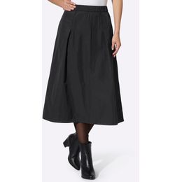 Schlupfrock Heine, Damen, Gr. 42, schwarz, 100% Polyester, unifarben, wadenlang, R&ouml;cke