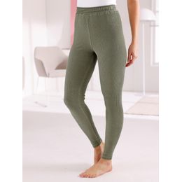 Leggings feel good, Damen, Gr. 40/42, Normalgr&ouml;&szlig;en, khaki, 65% Baumwolle, 32% Polyester, 3% Elasthan, unifarben, Hosen Leggings