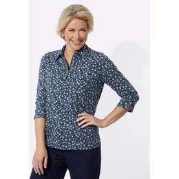 Poloshirt CLASSIC "Poloshirt", Damen, Gr. 38, marine, t&uuml;rkis, bedruckt, 100% Baumwolle, gebl&uuml;mt, gemustert, mehrfarbig, Shirts