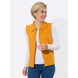 Strickweste Classic Basics, Damen, Gr. 42, ocker, 100% Polyacryl, unifarben, Westen Strickweste