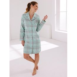 w&auml;schepur Sleepshirt W&Auml;SCHEPUR "Sleepshirt", Damen, Gr. 36/38, Normalgr&ouml;&szlig;en, kalkmint, altrosa, kariert, 100% Baumwolle, gemustert, kariert, mehrfarbig, Kleider Sleepshirt