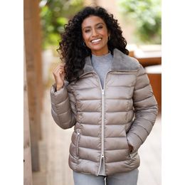 Steppjacke Heine, Damen, Gr. 34, taupe, 55% Polyester, 45% Polyamid, Fellimitat:100% Polyester, Wattierung:100% Polyester, Jacken Steppjacke