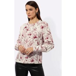 Druckbluse Casual Looks, Damen, Gr. 40, hortensie, bordeaux, bedruckt, 100% Viskose, gebl&uuml;mt, gemustert, mehrfarbig, Blusen Druckbluse