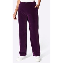 Samthose Lady, Damen, Gr. 52, Normalgr&ouml;&szlig;en, traube, 80% Polyester, 20% Polyamid, unifarben, Hosen Samthose
