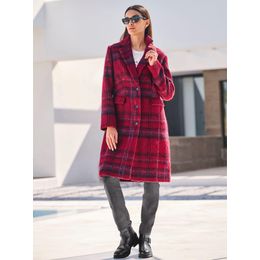 Wintermantel Heine, Damen, Gr. 40, kirsche, schwarz, kariert, 75% Polyester, 25% Wolle, kariert, M&auml;ntel Wintermantel
