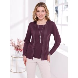 2-in-1-Shirt Classic Basics "2-in-1-Shirt", Damen, Gr. 38, aubergine, 100% Viskose, unifarben, Rundhals, Shirts 2-in-1 Shirt