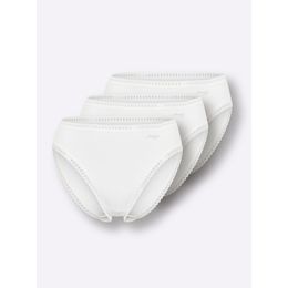 H&uuml;ftslip Sloggi, Damen, Gr. 36, 3 Stk., ecru, 95% Baumwolle, 5% Elasthan, Unterhosen
